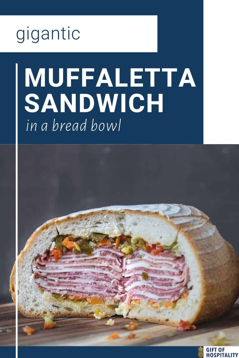 Gigantic Muffaletta in a Bread Bowl - Gift of Hospitality