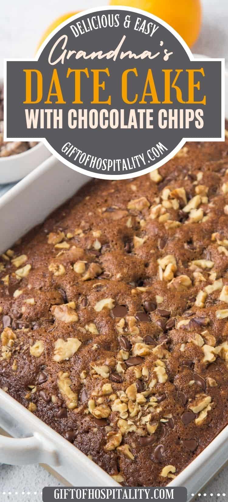 Old Fashioned Date Cake - Gift of Hospitality