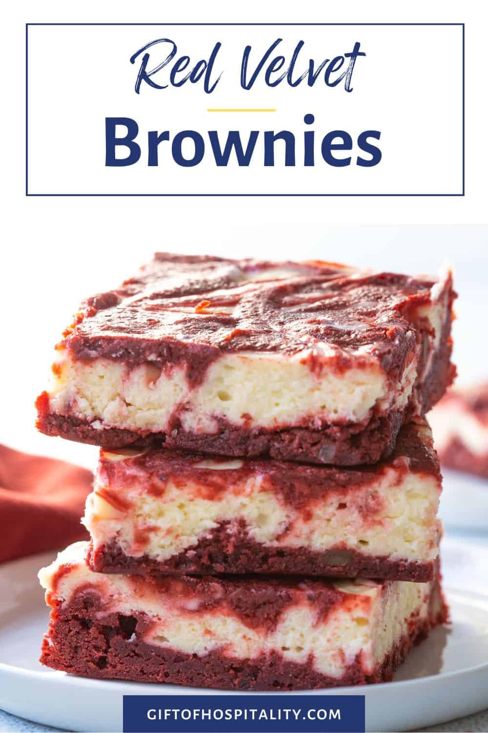 Red Velvet Brownies with Cream Cheese Swirl - Gift of Hospitality