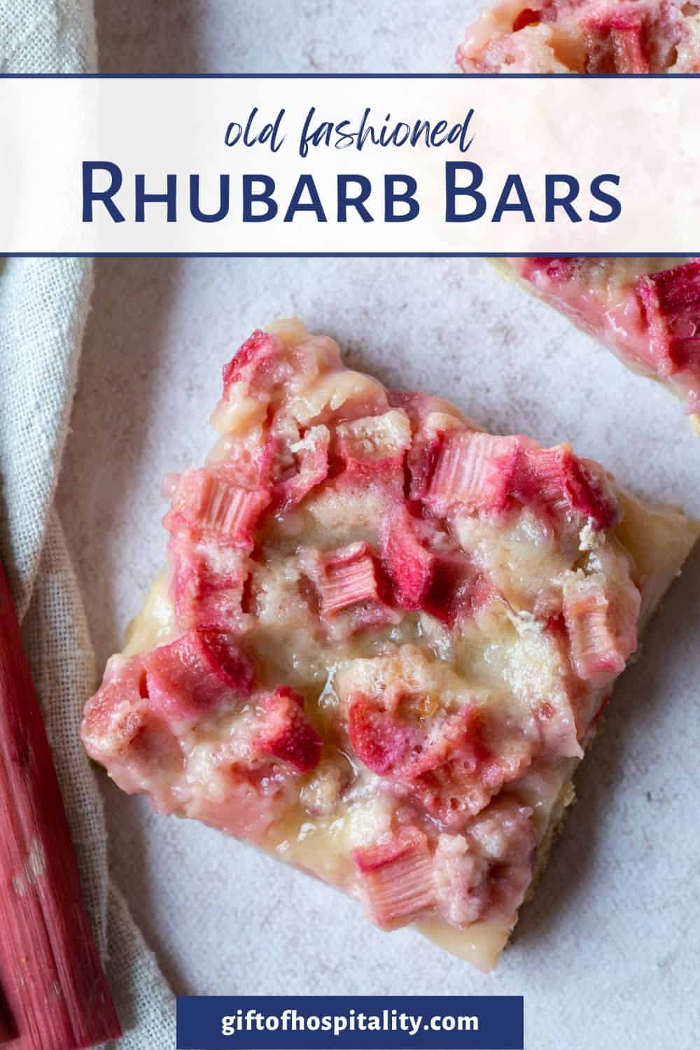 Rhubarb Bars - Gift of Hospitality