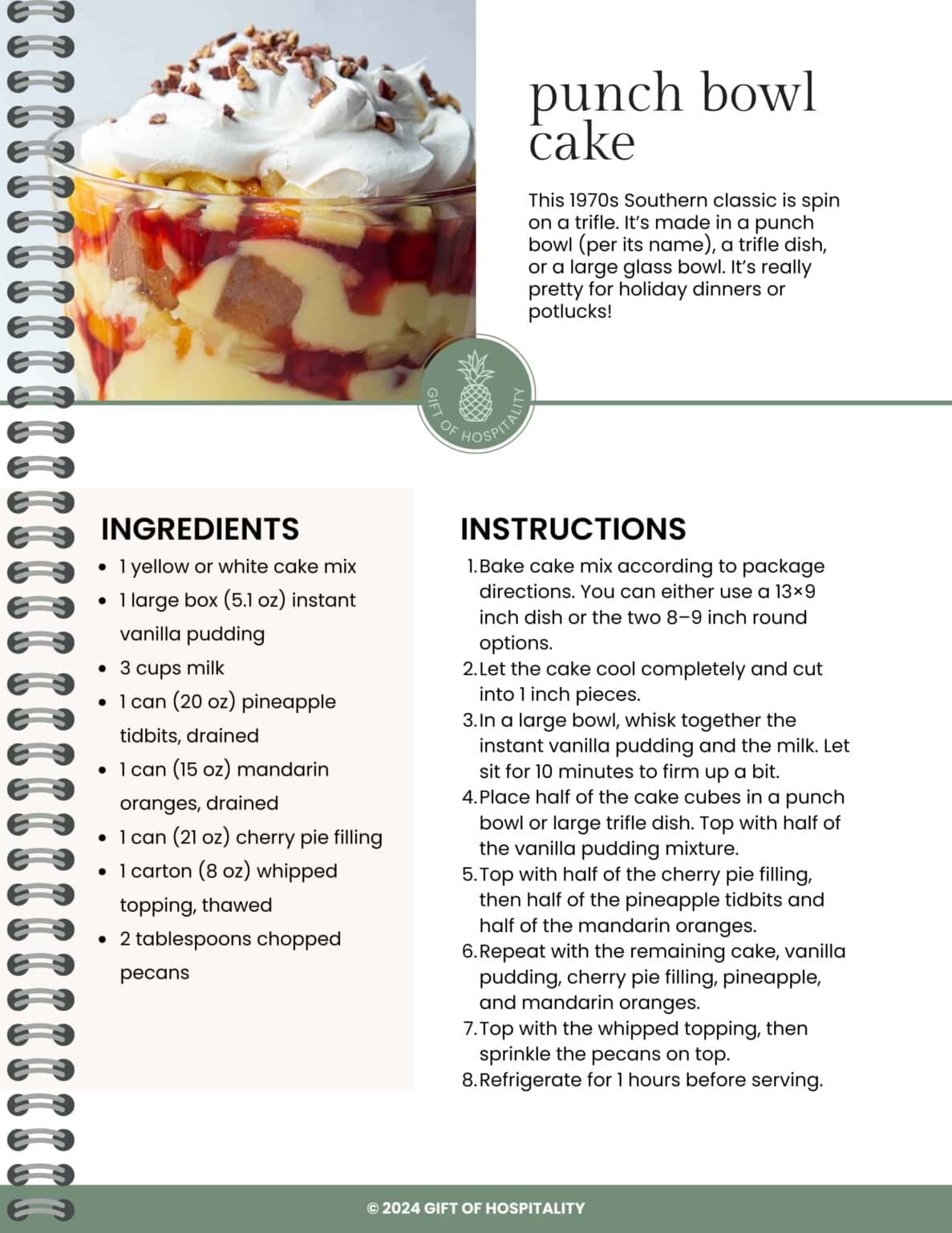 Banana Pudding with Sour Cream - Gift of Hospitality